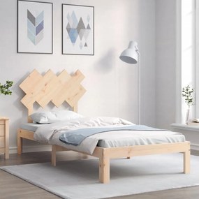 vidaXL Rám postele s čelem 90 x 200 cm masivní dřevo [3193714] Barva: Přírodní
