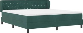Postel s boxspringem s čelo Tmavě zelená 180 x 200 cm samet 3340349