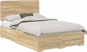 Rám postele s čelo Sonoma dub 120 x 200 cm Kompozitní dřevo 3412803