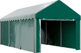 Outsunny Přístřešek na auto 3 x 6 m - Venku s garážovým stanem, 2 rolovacími dveřmi, 200g PE tkaninou, UV odolný a vodotěsný přístřešek pro auta, nákl