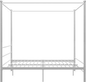 Rám postele s nebesy bílý kovový 200 x 200 cm 325070