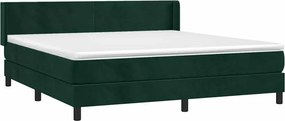 Box spring postel s matrací tmavě zelená 180x200 cm samet 3130856