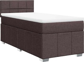 Box spring postel s matrací tmavě hnědá 90x200 cm textil 3286954