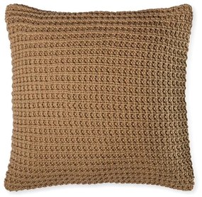 SCANquilt pletený povlak TOPAZ oka khaki 45 x 45 cm