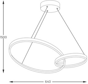 Zuma Line 20002P-GD - LED Lustr na lanku RANDO LED/36W/230V 3000/4000/6000K
