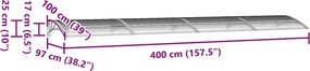 Stříška nad dveře šedá 400 x 100 cm polykarbonát 153601