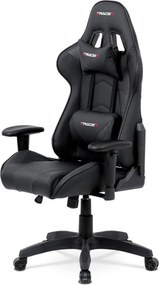 Kancelářská židle houpací mech., + koženka, plast. kříž – opěrák 90°–180° černá