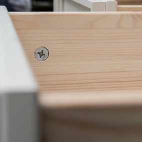Massive home | Belluno Elegante bílá komoda 5S z masivu s dubovou deskou