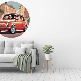PIPPER. Kruhová samolepka na zeď "Fiat 500" Velikost: 100cm