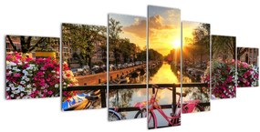 Obraz - Východ slunce v Amsterdamu (210x100 cm)