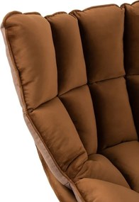 Hnědé sametové relaxační křeslo Chair Relax Bubby Brown - 78*73*92cm