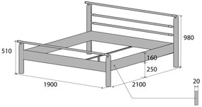 Nábytek ATIKA s.r.o. Kovová postel ROMA Povrchová úprava: bílá, Rozměr: 80 x 200 cm