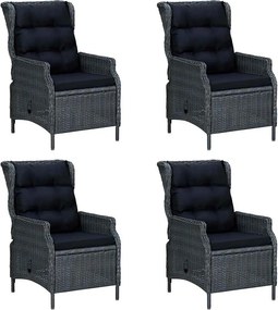 5dílný zahradní jídelní set tmavě šedý 3068782