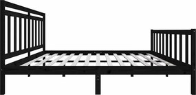 Rám postele černý masivní dřevo 200 x 200 cm 3100982