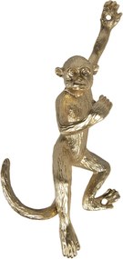 Zlatý nástěnný háček v designu opice - 8*6*19 cm