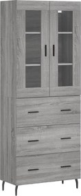 Skříň highboard šedá sonoma 69,5 x 34 x 180 cm kompozitní dřevo 3198423
