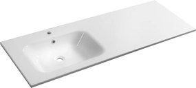 Sapho Sapho, ARECA umyvadlo 141x51,5cm, litý mramor, levé, bílá, AC141L