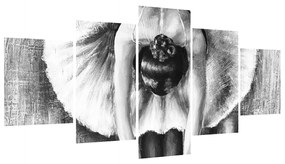 Černobílý obraz baletky (150x80 cm)