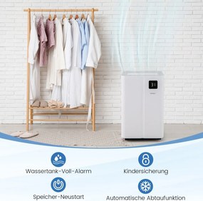 Costway 25,5 L/Den Odvlhčovač Elektrický odvlhčovač Pokojový odvlhčovač