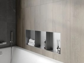 Mexen X-Wall-NR nástěnná police bez límce s polici 90 x 30 cm, inox - 1911903010S