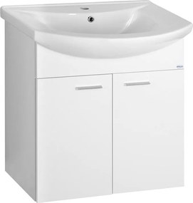 Aqualine Aqualine, ZOJA umyvadlová skříňka 61,5x74x32,5cm, 2x dvířka, bílá, 51063
