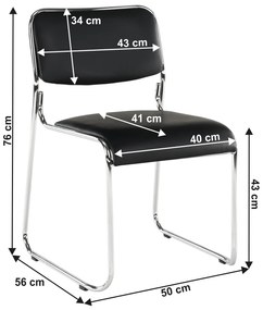 Kondela Zasedací židle, černá ekokůže, BULUT