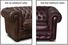 ASKONT Chesterfield Windsor Kožené křeslo 1M Puncované / bez puncování