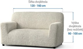 Bielastické potahy COSTINA smetanová dvojkřeslo (š. 120 - 160 cm)