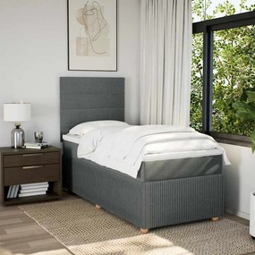 Box spring postel s matrací tmavě šedá 90x200 cm textil 3294240