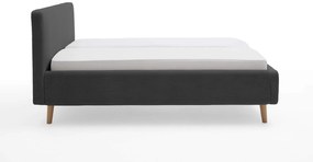 Čalouněná postel taupe 140 x 200 cm manšestr černá MUZZA