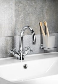 Aqualine, XENIA stojánková umyvadlová kohoutková baterie, chrom, 1109-02