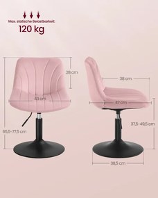 Otočná židle LJB160SA01 růžová