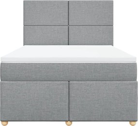 Box spring postel s matrací světle šedá 140 x 190 cm textil 3291268