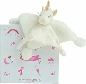 Doudou Dárková sada - Plyšový muchláček jednorožec 22 cm / od 0 let
