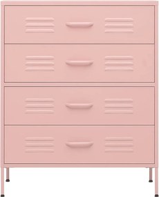 Komoda se zásuvkami růžová 80 x 35 x 101,5 cm ocel 336202