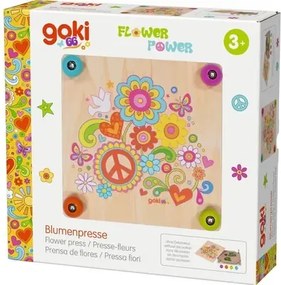 GOKI Dřevěný lis na rostliny do herbáře Flower Power / 17,5 × 17,5 cm