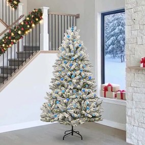 Umělý vánoční stromeček 240 cm 300 LED Teplá bílá PVC a ocel 3395773