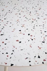 Jídelní stůl Aramis 120 cm terrazzo bílý