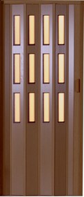 Luciana Shrnovací dveře, 730 × 2000 mm, ořech, prosklené