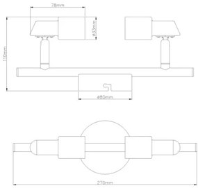 Globo 57385-2 - LED Bodové svítidlo KINLEY 2xGU10/3W/230V