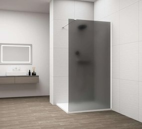Polysan Esca - Sprchová stěna Walk-In 100x210 cm, Antidrop, kouřové matné sklo/bílá ES1410-03