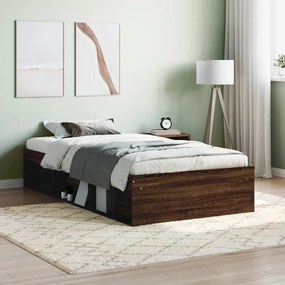 vidaXL Rám postele hnědý dub 90 x 200 cm