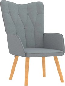 Relaxační křeslo se stoličkou světle šedé textil 327534