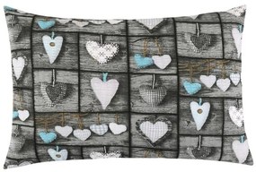 Bellatex Povláček krep 40x60cm na zip Srdce patchwork šedá