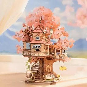 RoboTime Domeček na stromě Sakura / 3D dřevěná skládačka / 535 dílků /