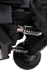 Ramiz Elektrická terénní bugina UTV pro děti červená + dálkové ovládání + zavazadlový prostor + pomalý start + EVA kola + MP3 LED