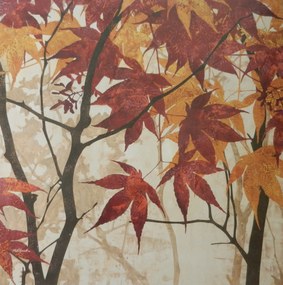 ART-STYLE Obrázek 50x50, podzimní listy I., rám sv. dub - červotoč