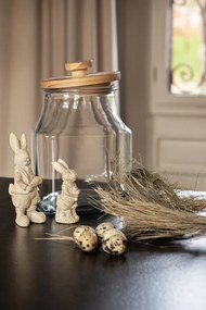 Dekorace béžový králík s patinou - 4*4*11 cm