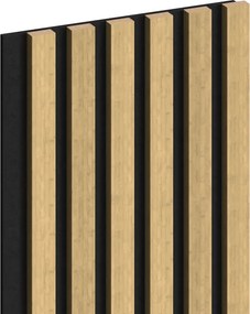 Mexen Lam-F, akustické stěnové lamely 275 × 30 cm, plstěný podklad 8 mm, technická dýha, bambus přírodní, S105-275307-3015-011