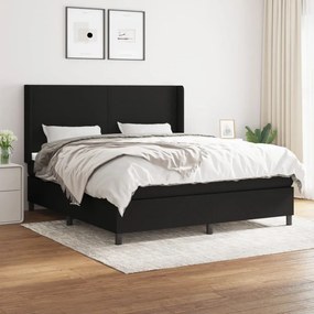 Box spring postel s matrací černá 160x200 cm textil 3131283